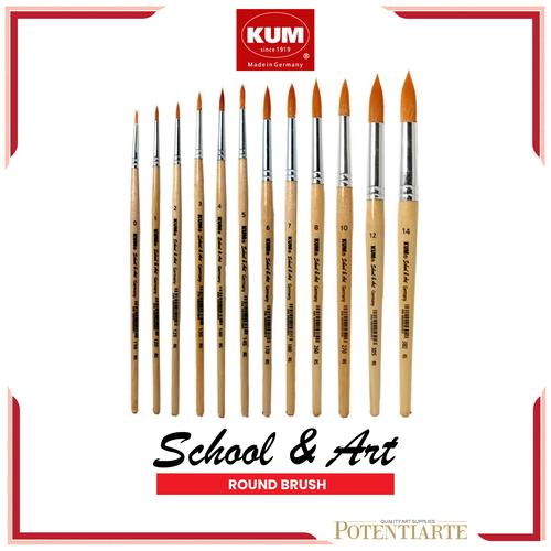 Jual Kuas Lukis KUM School and Art Round Synthetic Brush Short Handle ...