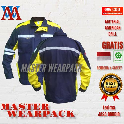 Jual Wearpack Atasan Model Jacket Warna BIRU DONGKER-KUNING - Dongker ...