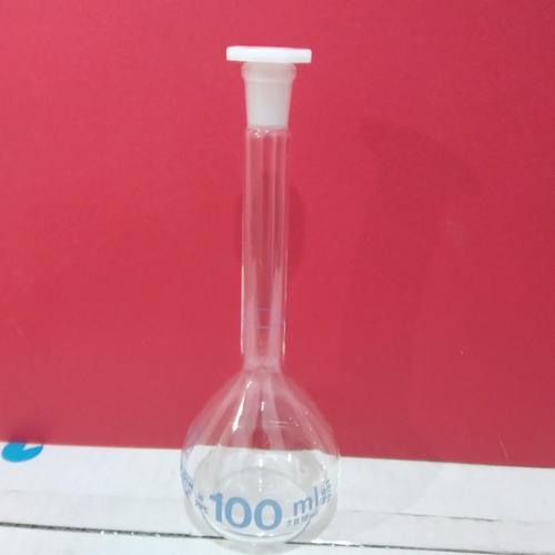 Jual Labu Ukur Tutup Plastik 100ml. Labu Ukur PP Stopper 100ml ...