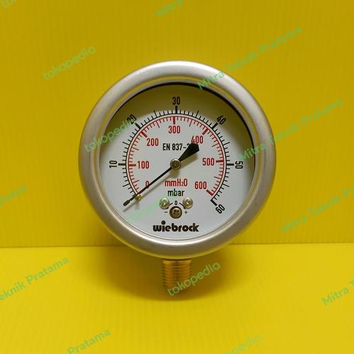 Jual Manometer Pressure Gauge Stainless Raket 4 inchi 60 Mbar / 600 ...