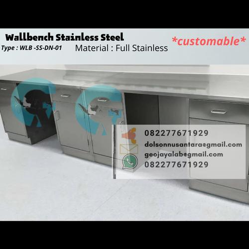 Jual Lab Furniture Wall Bench Meja Laboratorium Stainless Steel Custom ...
