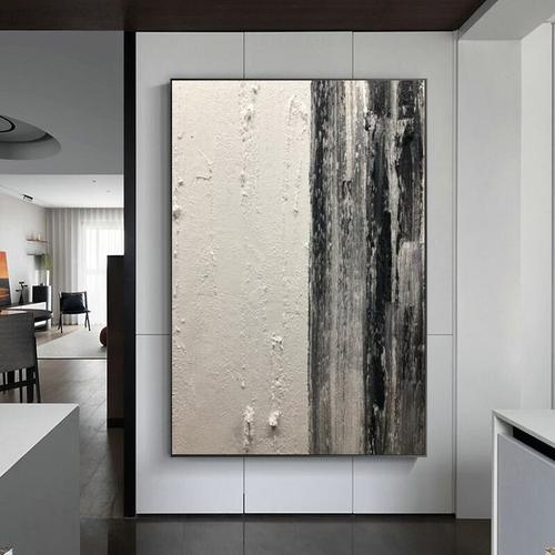 Jual lukisan kanvas absrak minimalis black - plus frame, 80x120 - Kab ...