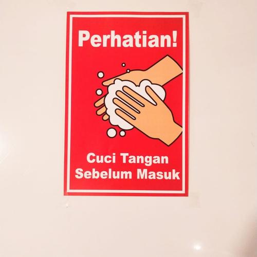 Jual rambu stiker cuci tangan / sticker cuci tangan - Merah, 10x15 ...