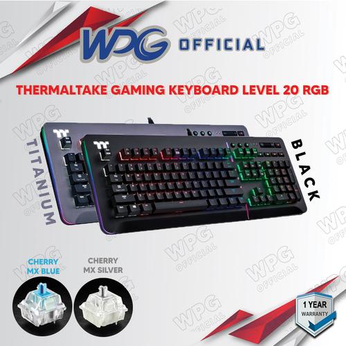Jual THERMALTAKE GAMING KEYBOARD LEVEL 20 RGB BLACK / TITANIUM - CHERRY ...