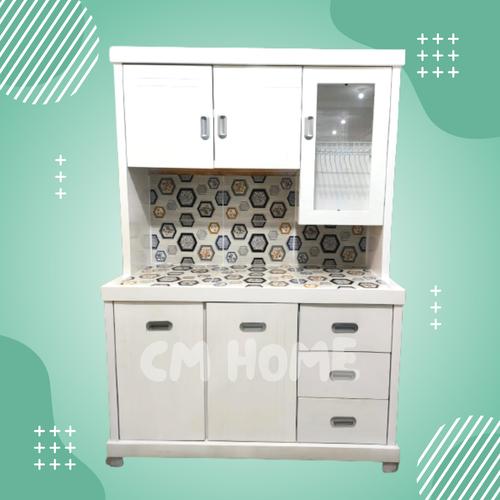 Jual LEMARI SAYUR KAYU 3PINTU /RAK DAPUR/LEMARI PIRING MINIMALIS/RAK ...