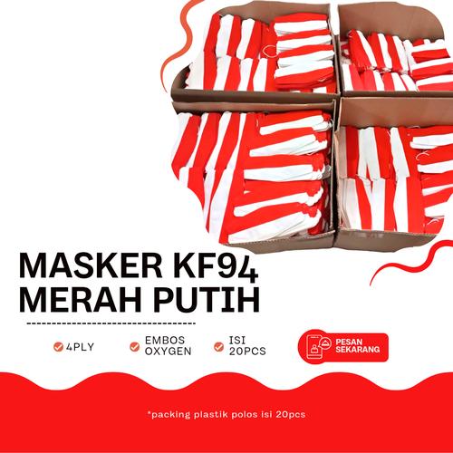 Jual Masker Merah Putih Bendera Indonesia KF94 Oxygen Mask - Kota ...