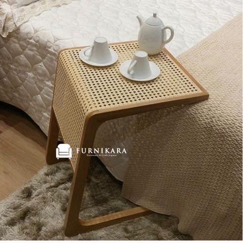 Jual Meja rotan jati / meja unik jati rotan minimalis / nakas jati ...