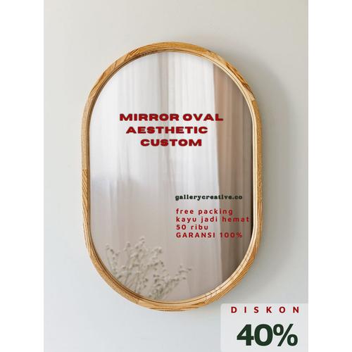 Jual cermin oval dinding / cermin oval aesthetic /mirror oval premium ...