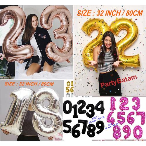 Jual Balon Foil Angka JUMBO BESAR 32inch / 80CM acara pesta dekorasi ...