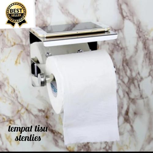 Jual tempat tisue gulung toilet stainless/tempat tisu kamar mandi ...