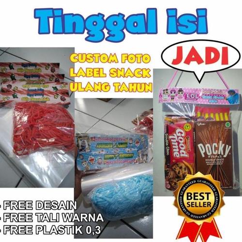 Jual CUSTOM Label Snack Tas Ultah Jajan Plastik Ulang Tahun bisa pakai ...