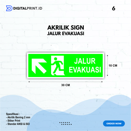 Jual Akrilik Sign Jalur Evakuasi/Evacuation Route Standar ANSI - 6 ...