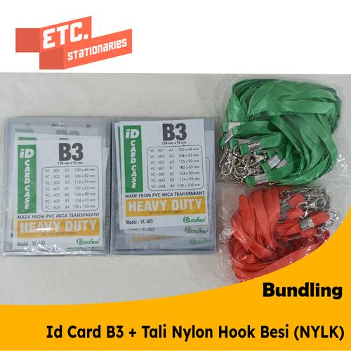 Promo Paket Bundling Id Card B3 + Tali Nylon Hook Besi (NYLK) - Hijau ...