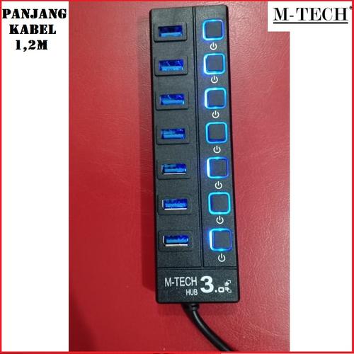 Jual 7 Port M-TECH HUB USB 3.0 Panjang Kabel 1.2M tombol ON-OFF ...