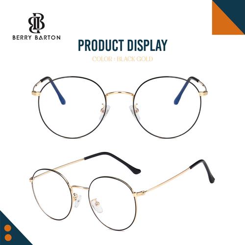 Promo Kacamata Frame Bulat Metal Lensa Anti Radiasi Blueray Berrybarton ...