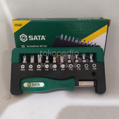 Jual OBENG SET 10 PCS 05487 - 10 PIECE SCREWDRIVER BIT SET SATA TOOLS ...