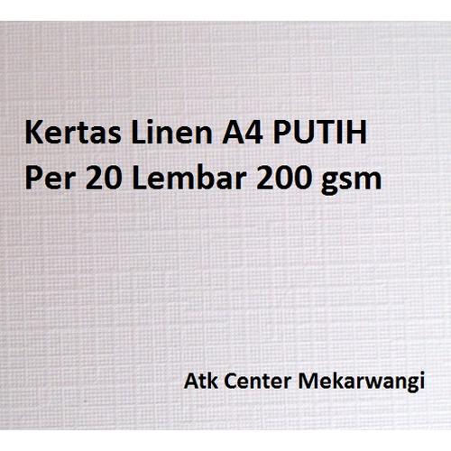 Jual Kertas Linen Putih Tebal 200 Gsm Isi 20 Lembar - A4 Putih - Kota ...