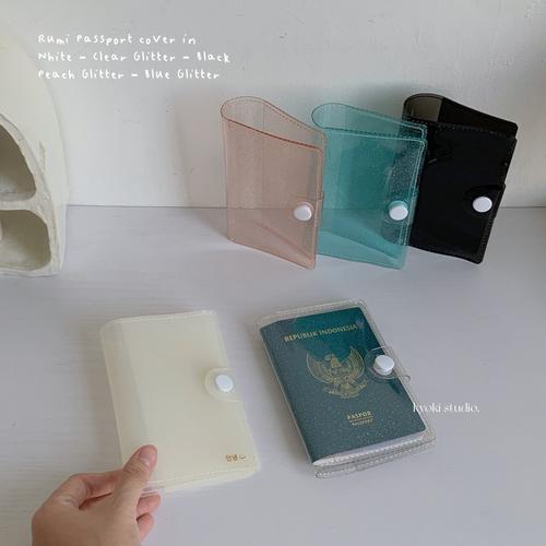 Promo Rumi Passport Cover - INS Korean Pouch Cover - White Glitter ...