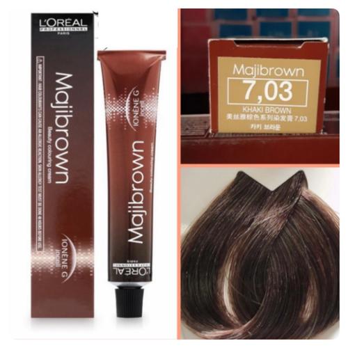 Jual Cat rambut loreal majibrown 7.03 hair color pewarna rambut maji ...