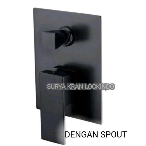 Jual Stop Kran Shower Tanam Mixer/Panas Dingin/Hitam Stainless Black ...