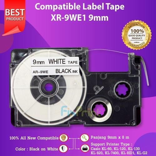 Jual EZ Label Printer XR-9WE1 9mm Black on White Tape Label Casio ...