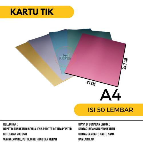 Jual Kertas Tik A4 200gr isi 50 lembar / Karton Tik A4 / Kertas Karton ...