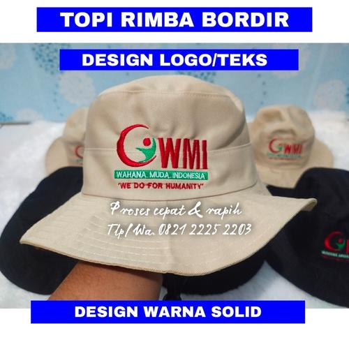 Jual TOPI RIMBA PROMOSI CUSTOM BORDIR GROSIR - Cream, BORDIR 1 SISI ...