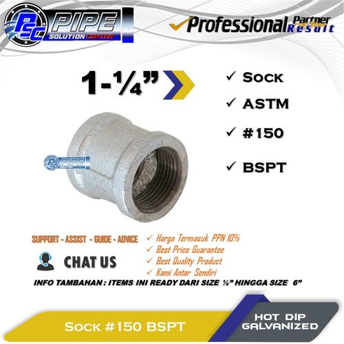 Jual SOCKET PIPA BESI GALV DRAT BSPT 1/2" 3/4" 1" 1-1/4" 1-1/2" - 1-1/4" - Kab. Bekasi - PIPE ...
