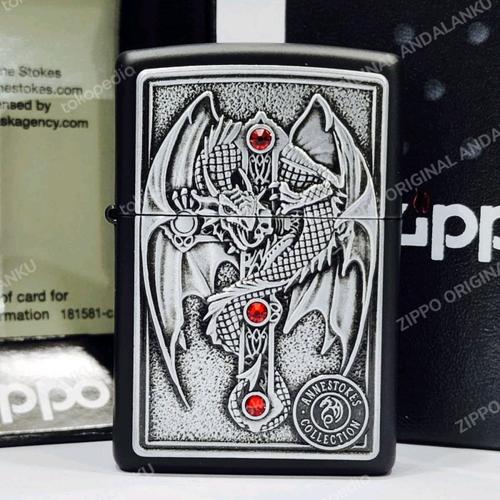 Jual Zippo Original 49755 Anne Stokes Gothic Guardian Emblem Design ...