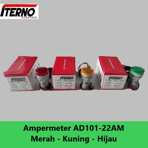 Jual Pilot Lamp LED Ampermeter 22mm 0-100A AD101-22AM Iterno - Merah ...