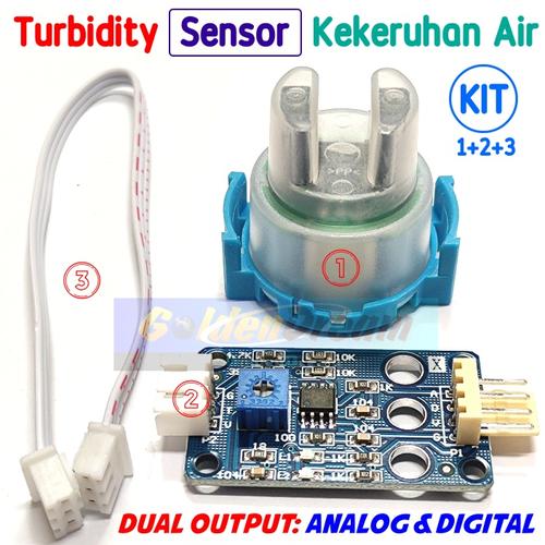 Jual BLUE Turbidity Sensor Kekeruhan Air Deteksi Kualitas Kejernihan ...