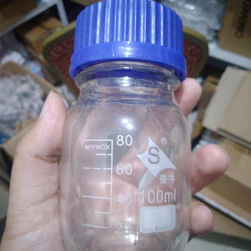 Promo botol sampel botol duran RRC bening tutup biru 100ml 100 ml 100cc ...