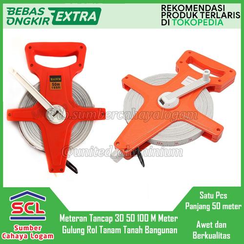 Jual Meteran 50 M Meter Gulung Rol Tanam Tanah Bangunan Roll Pengukur ...