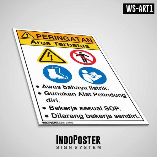 Jual Safety Sign K3 PVC ISO Area Terbatas Aturan Bekerja Sesuai SOP - S ...