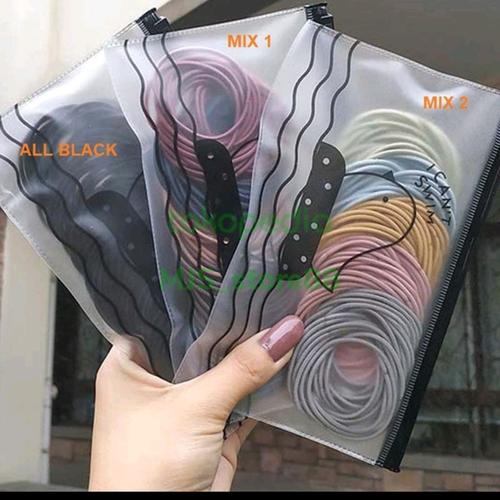 Jual ikat karet rambut korea elastis 100pcs - MIX 3, 100 pcs - Jakarta ...