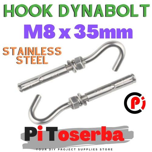Jual Hook Dynabolt 8 x 35mm Kait Gantungan Kuat Stainless Anchor 8x35mm ...
