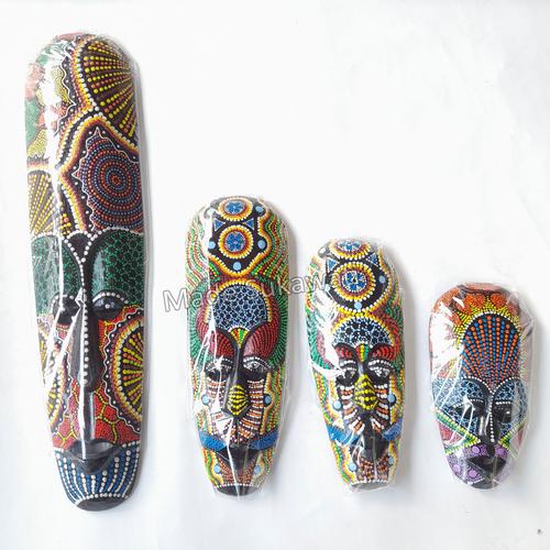 Jual Kerajinan topeng kayu Asmat Aborigin lukis tutul hiasan dinding ...