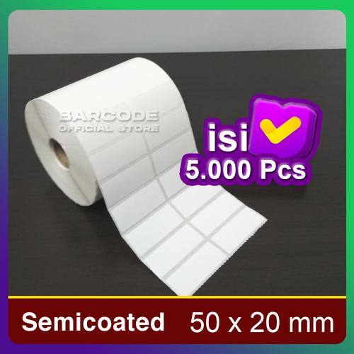 Jual LABEL PRINTER BARCODE 50X20MM - 50X20 MM - 2 LINE SEMICOATED ISI ...