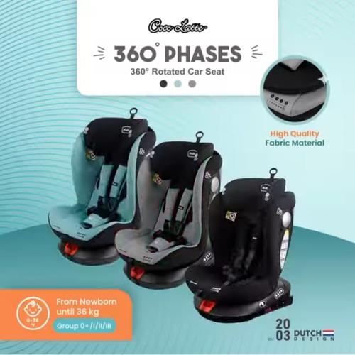 Jual Carseat Cocolatte Phases 360° Isofix / Kursi Mobil Anak - Hitam ...