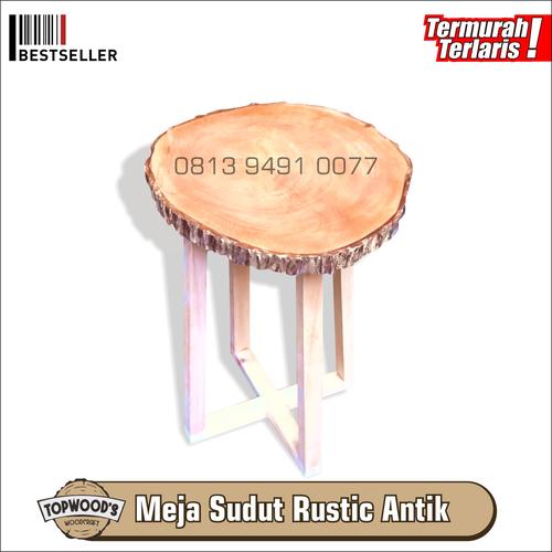 Jual Meja Sudut Rustic Corner Table beside table m 30-50cm kaki 30-50cm ...