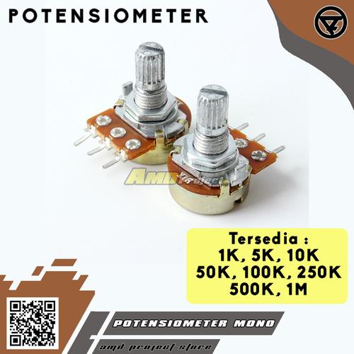 Jual Potensiometer Mono Potensio Meter Linear 1K 5K 10K 50K 100K 1M Ohm ...