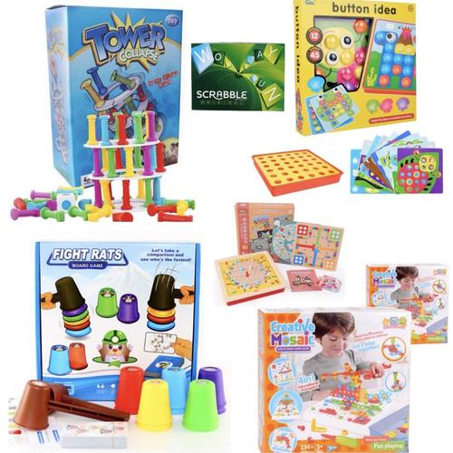 Jual Scrabble/Tower/Dino Dinner/Make 7/Catur 6in1/Shoot Game/DIY/Fight ...