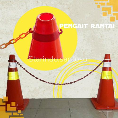 Jual PENGAIT RANTAI TIANG penyambung rantai plastik pvc cone safety ...
