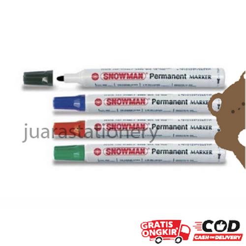 Jual Spidol Permanen Snowman G-12 Hitam Biru Merah / Sepidol Permanent ...