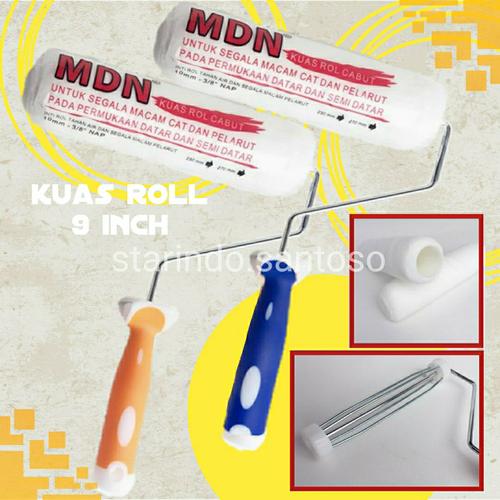 Jual KUAS ROLL 9 inch bulu halus tebal cat tembok tangkai set roller ...