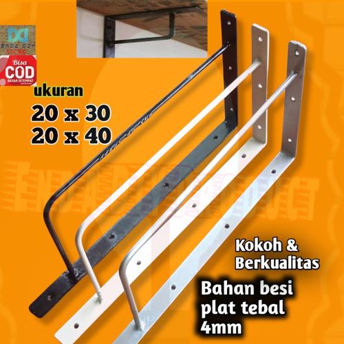 Jual Rak Besi Siku Penyangga Ambalan Rak Dinding - Silver, 20cm x 40cm ...