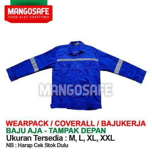 Jual Wearpack Safety Coverall Baju Kerja Lengan Panjang Atasan Biru ...