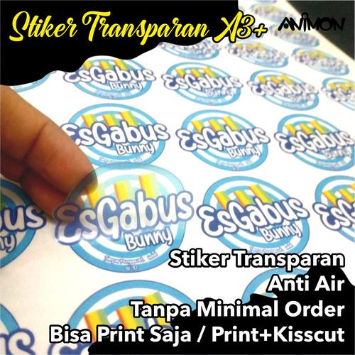 Jual Cetak Print Custom Stiker Transparan A3+ Stiker Label Logo Free ...