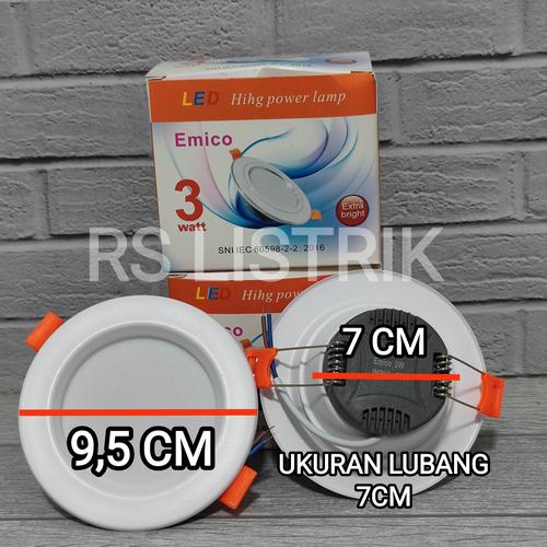 Jual Emico downlight panel led 3w 3 watt - PUTIH CDL 6500K - Kota Tangerang Selatan - RS LISTRIK ...
