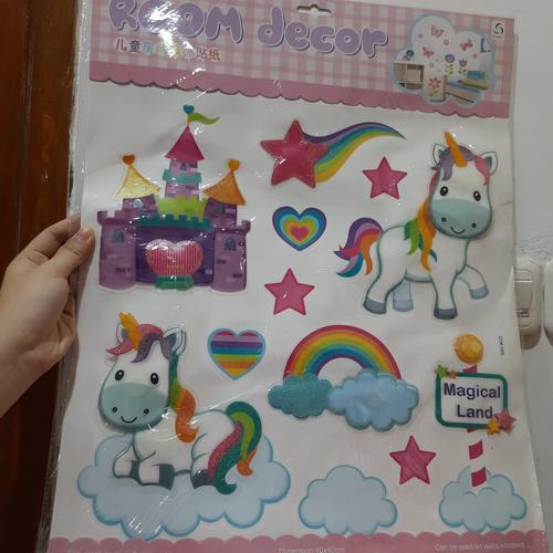 Jual stiker room decor castle room unicorn wall decor kamar anak ...